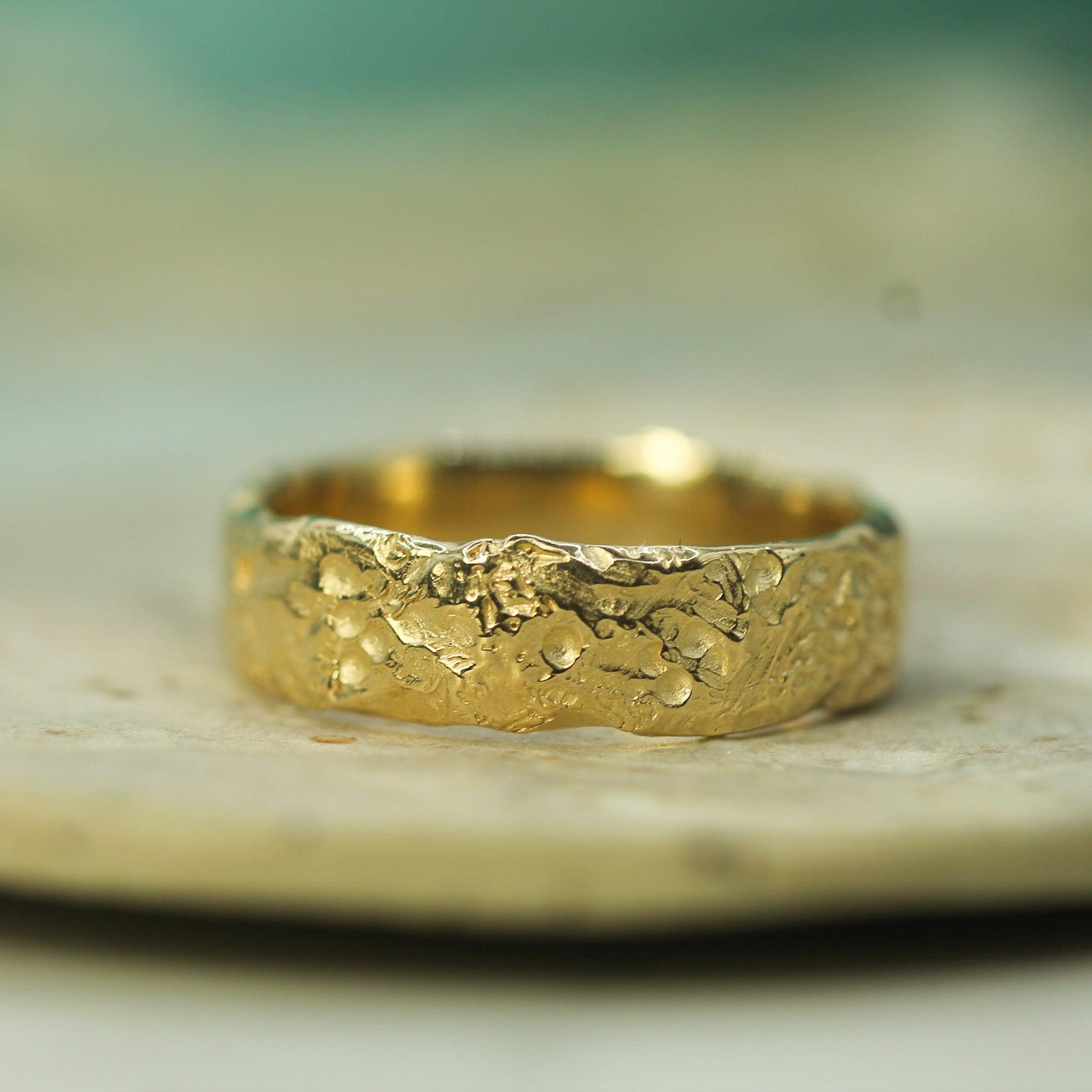 Unearthed (flat band) | Men's Wedding Band – Emma Glover Designs