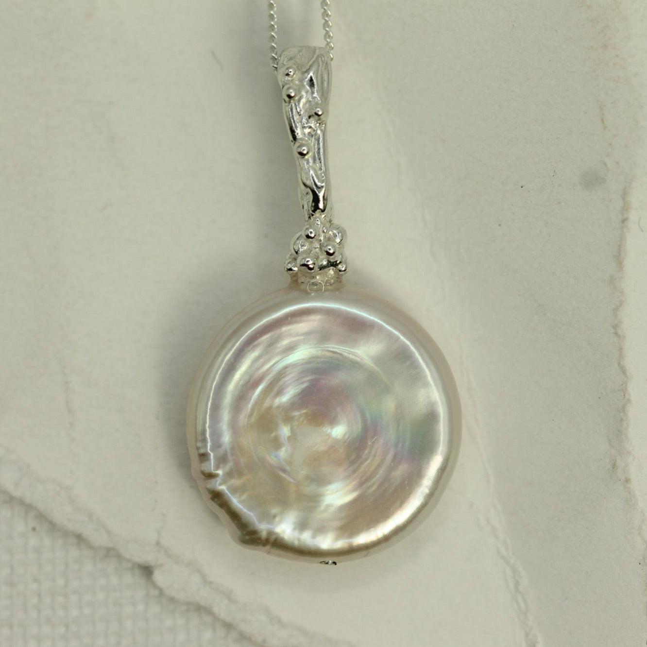 Mother Moon Pendant | Silver Pearl Pendant – Emma Glover Designs